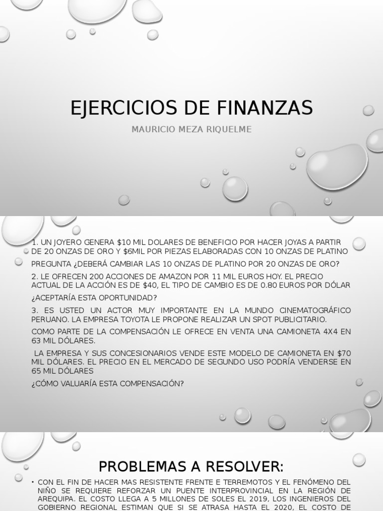 Ejercicios de Finanzas | PDF | Impuestos | Contabilidad
