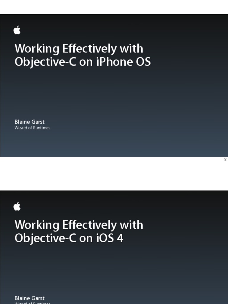Session 113 Working Effectively With Objective C On Iphone Os Pdf Objective C Method