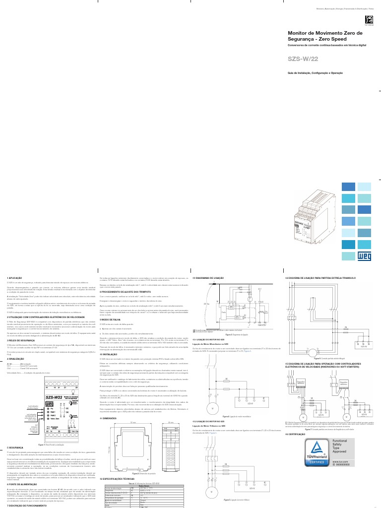WEG Monitor de Movimento Zero de Seguranca Zero Speed Szs W 22 ...