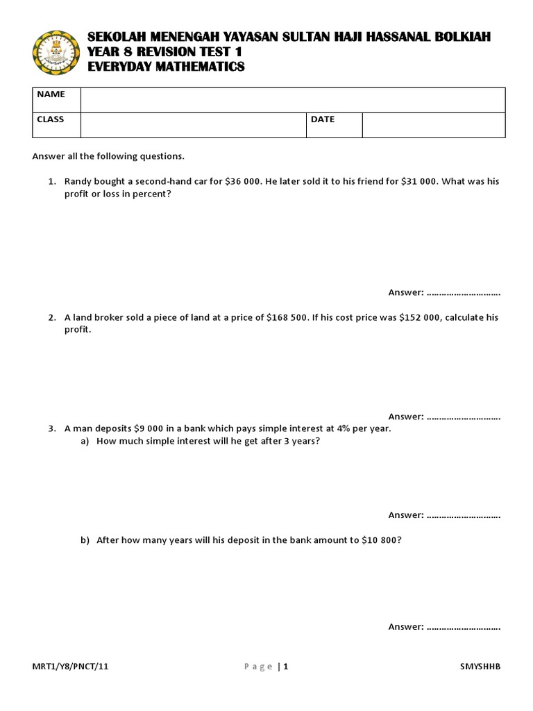 Rev Test 1 em PDF | PDF | Taxes | Interest