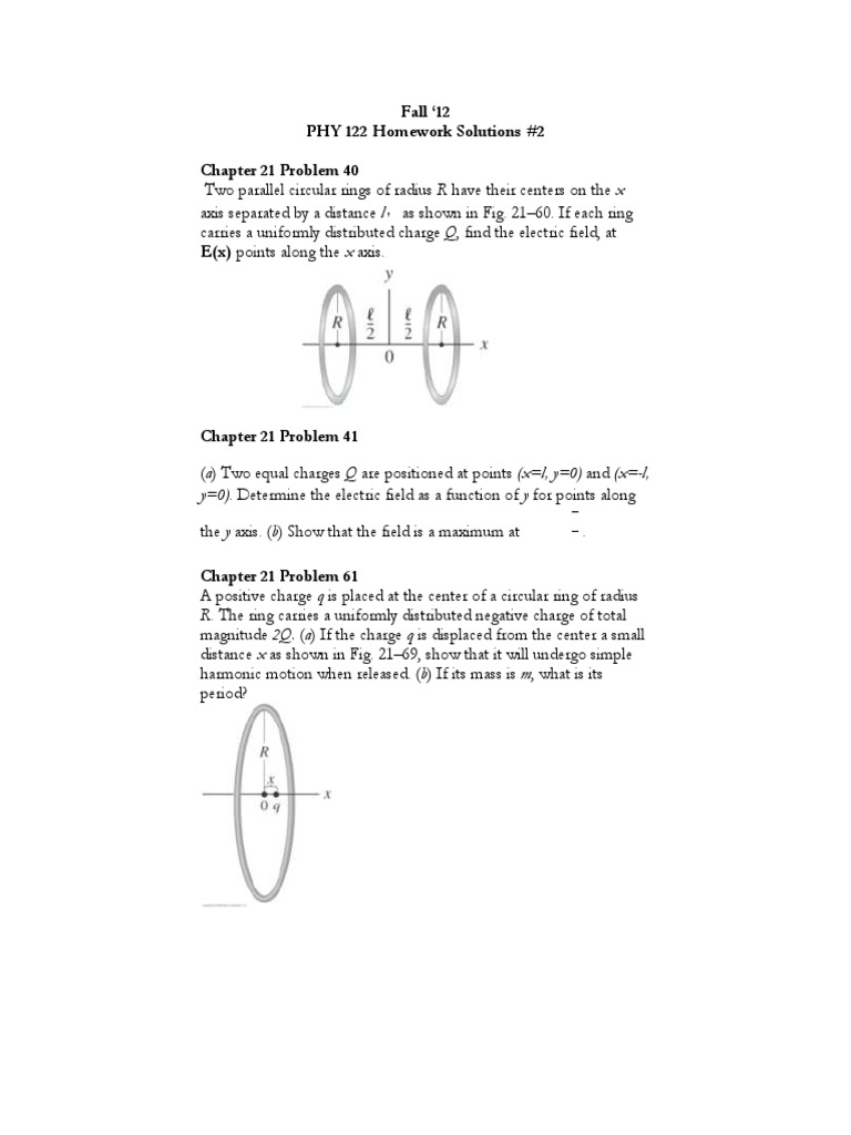 Fall 12 PHY 122 Homework Solutions #2 Chapter 21 Problem 40 | PDF | Sphere | Flux