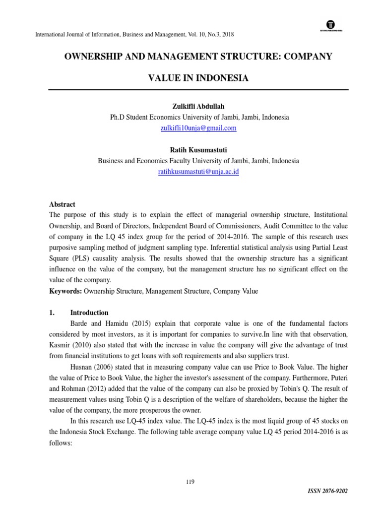 Ownership and Management Structure Company | PDF | Corporate Governance ...