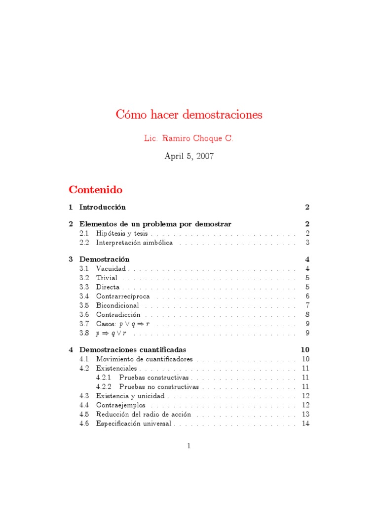 Como Hacer Demostraciones PDF | PDF | Prueba matemática | Teorema