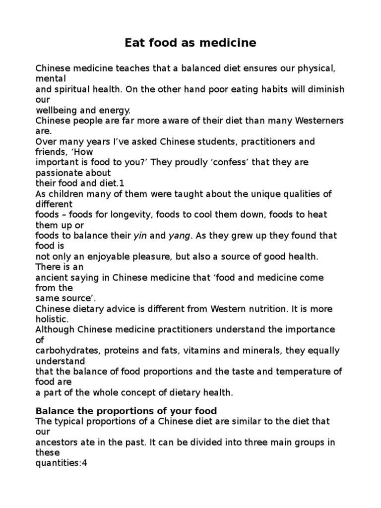Eat Food As Medicine | PDF