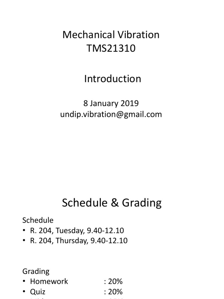 Introduction to Mechanical Vibration: Course Overview and Key Concepts ...