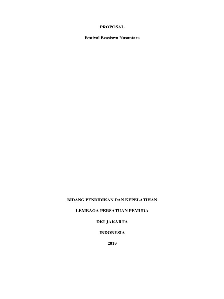 Contoh Proposal Pengajuan Beasiswa Pemda | PDF