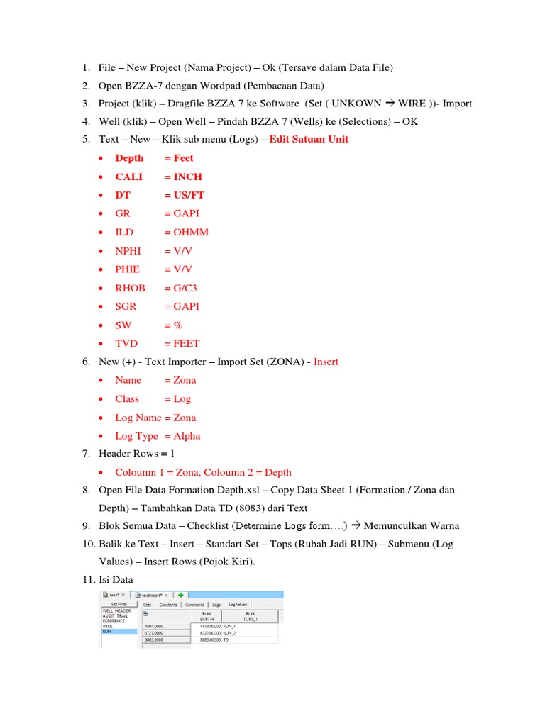 Langkah Kerja GMB Log | PDF