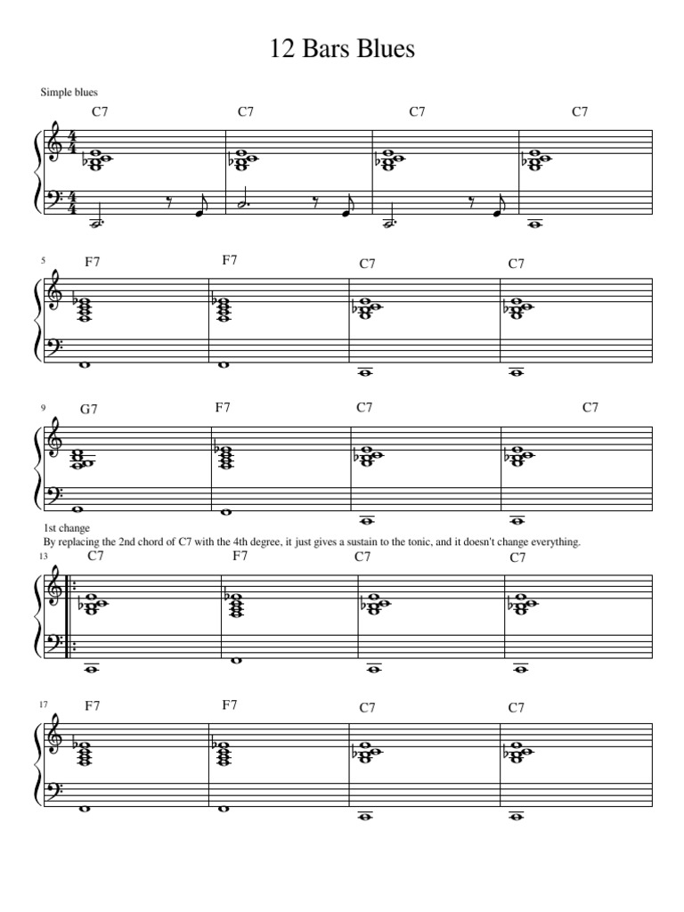 12 Bars Blues | PDF | Melody | Pitch (Music)