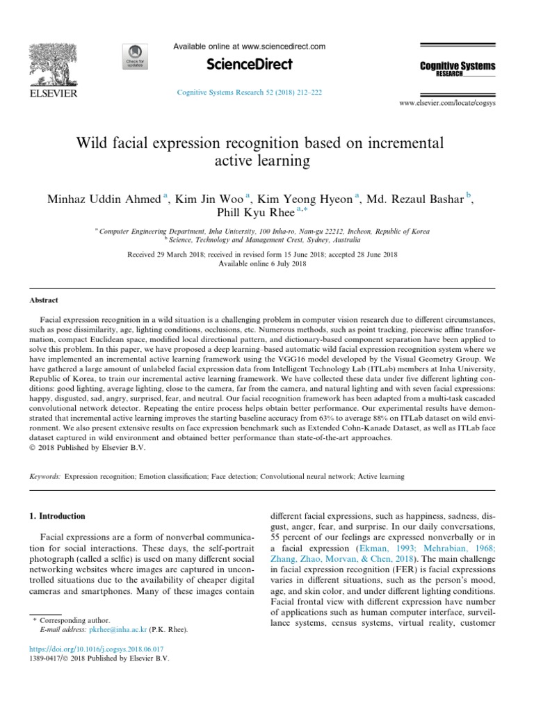 Wild Facial Expression Recognition | PDF | Artificial Neural Network ...