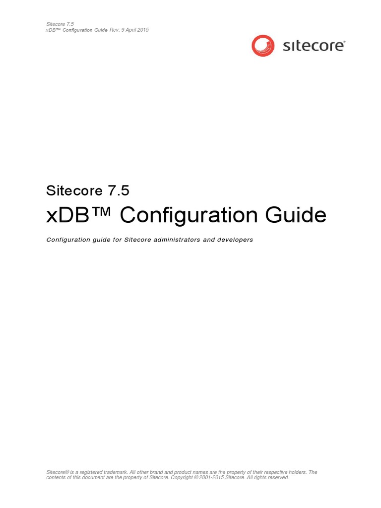XDB™ Configuration Guide: Sitecore 7.5 | PDF | Mongo Db | Scalability