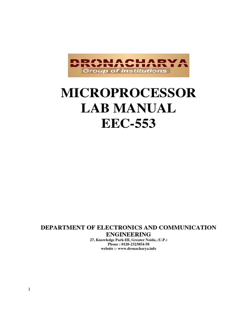 Microprocessor Lab Manual | PDF | Office Equipment | Computer Engineering