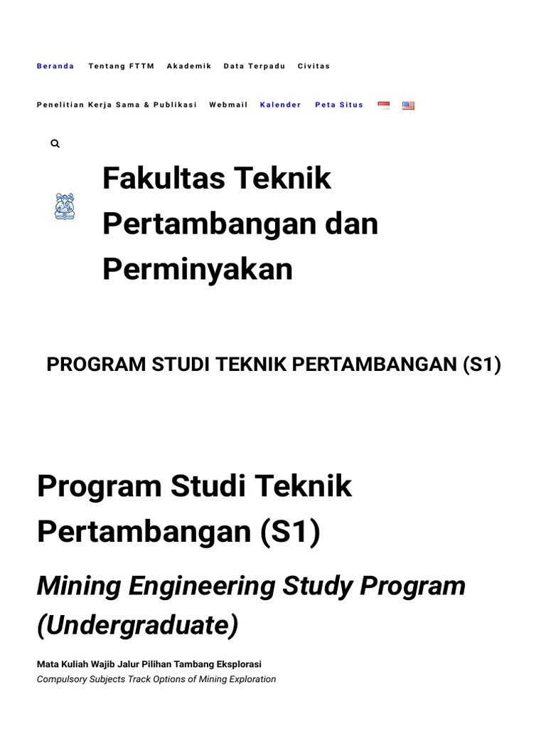 Fakultas Teknik Pertambangan Dan Perminyakan Program Studi Teknik ... Fakultas Teknik Pertambangan Dan Perminyakan Program Studi Teknik ...