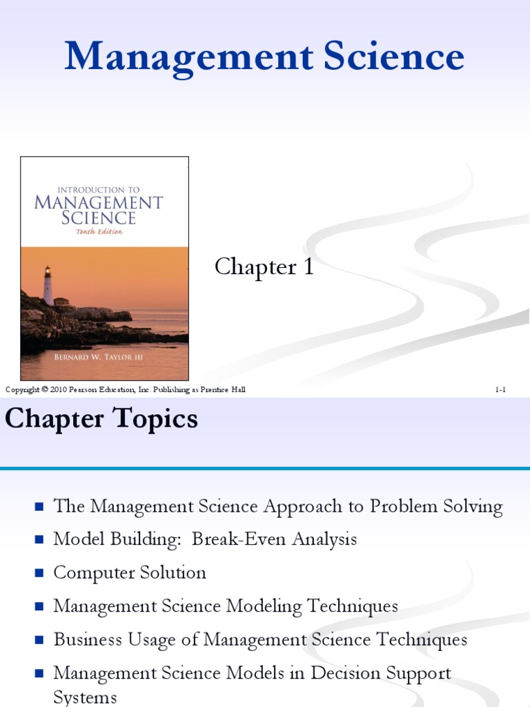 1-Introduction Management of Science | PDF | Mathematical Model ...