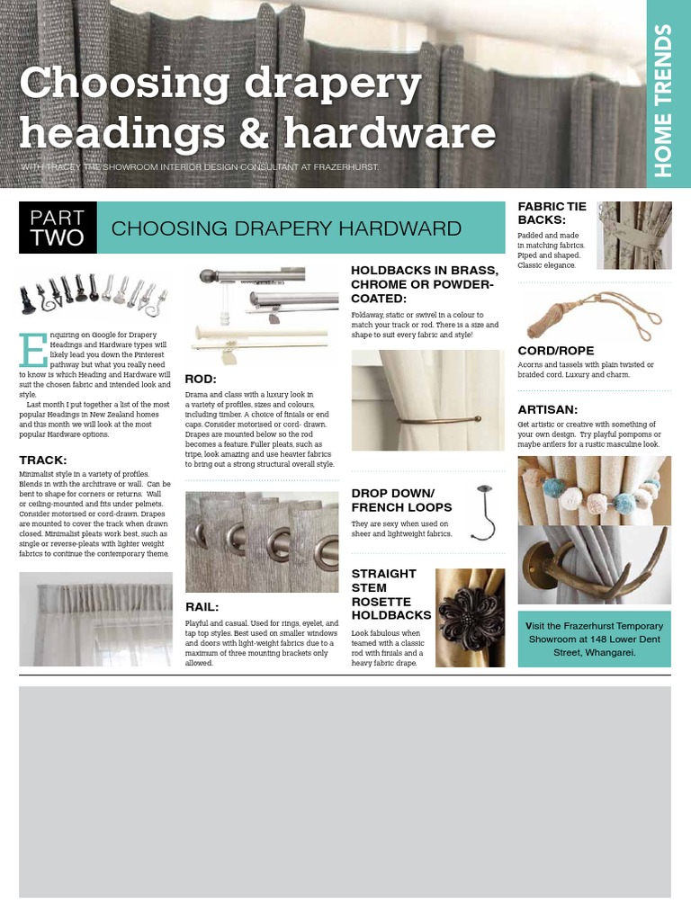 Fraserhurst - Choosing Drapery Hardware - May 2019 | PDF | Curtain
