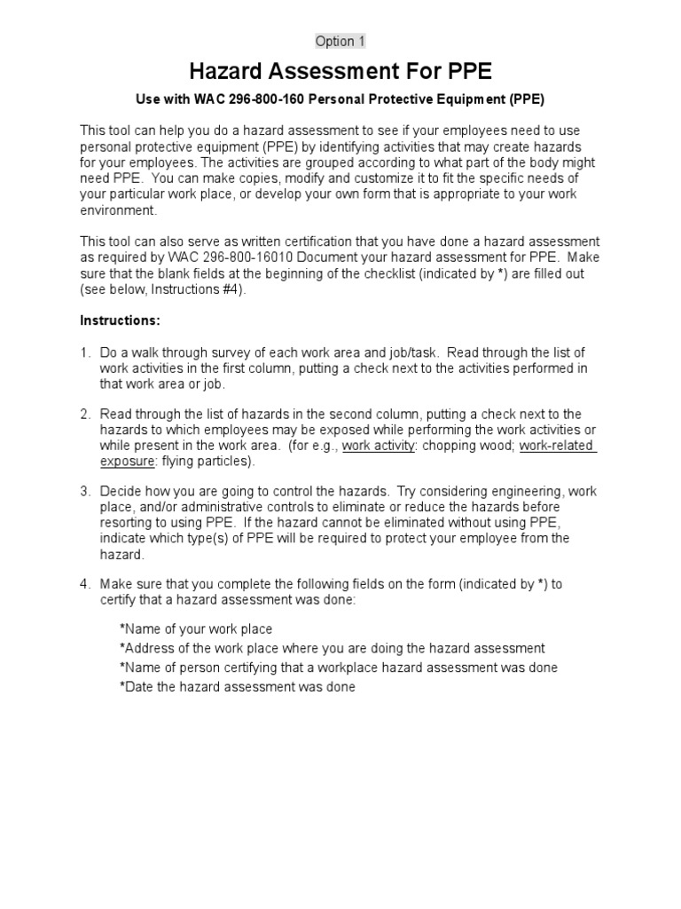 PPE Hazard Assessment Guide | PDF | Personal Protective Equipment | Welding