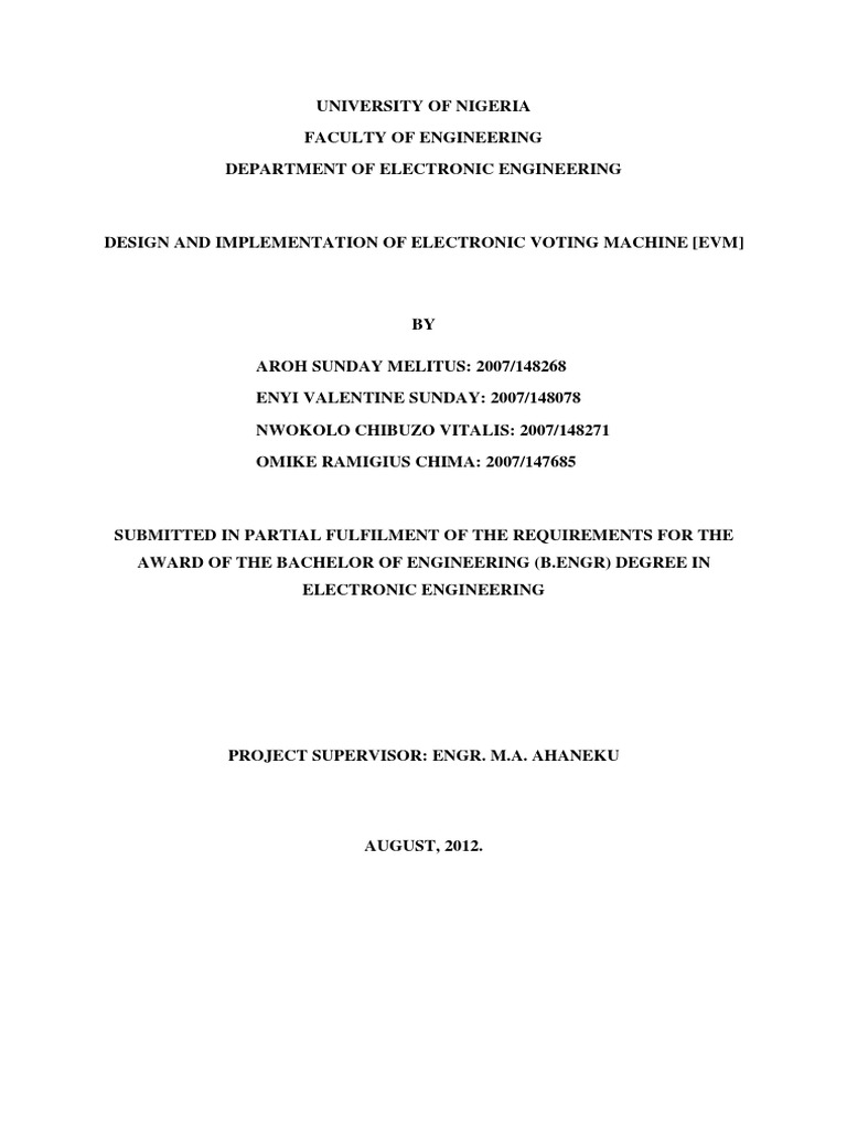 Design and Implementation of A Microcontroller-Based Electronic Voting ... Design and Implementation of A Microcontroller-Based Electronic Voting ...