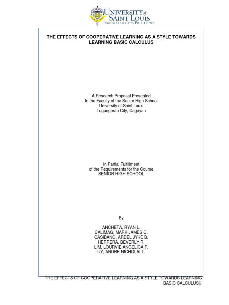 The Effects of Cooperative Learning As A Style Towards Learning Basic ...