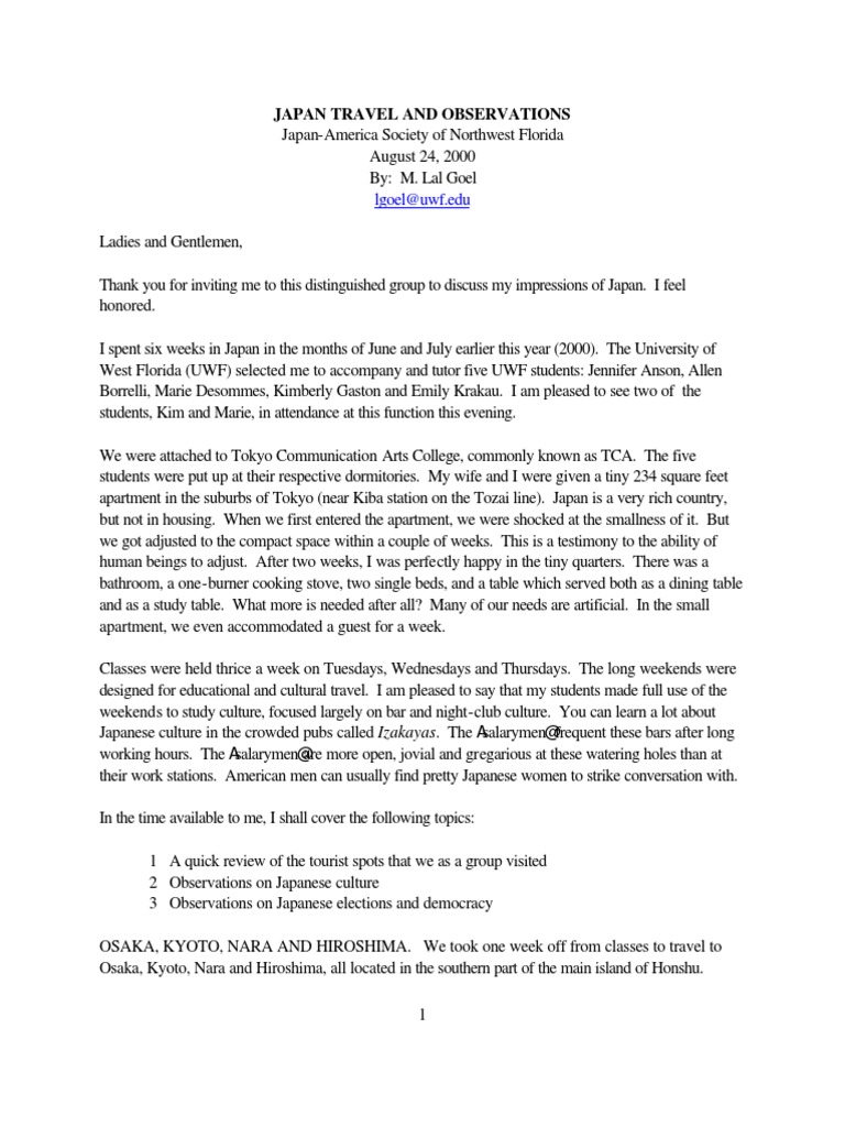 A Few Observations On Japanese Culture and Politics | PDF | Japan ...