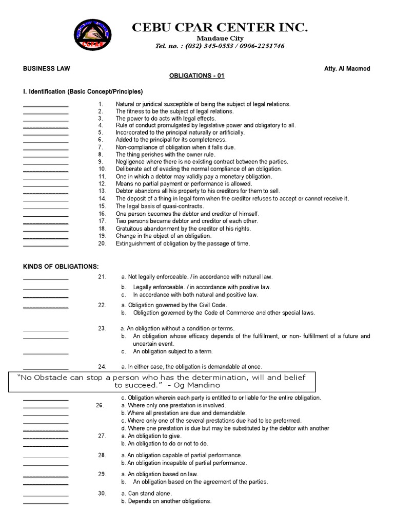 REVIEWER IN CPAR LAW | Guarantee | Bankruptcy