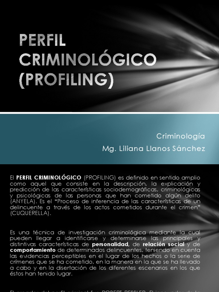 Perfil Criminologico | PDF | Perfil del delincuente | Criminología
