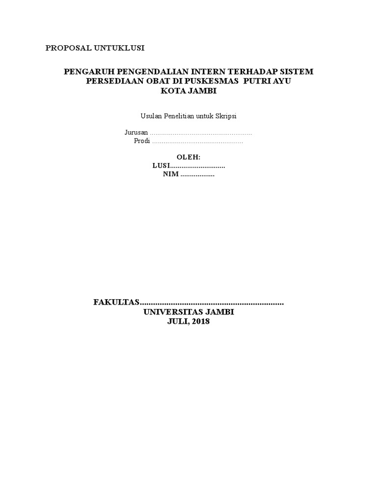 Contoh Proposal Akuntansi Audit | PDF