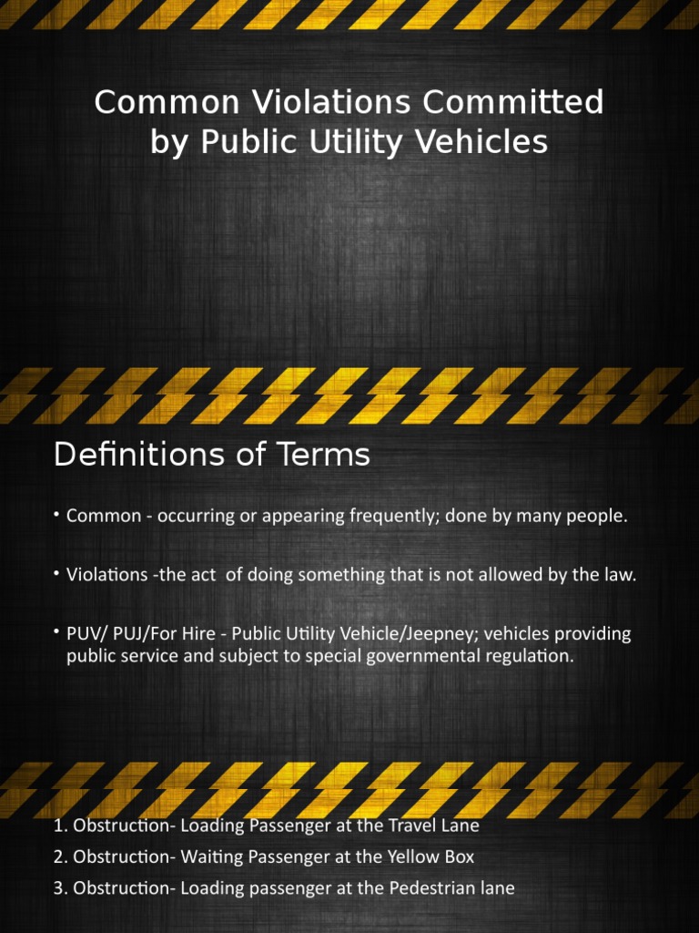 Common Violations Committed by Public Utility Vehicles | Pedestrian ...