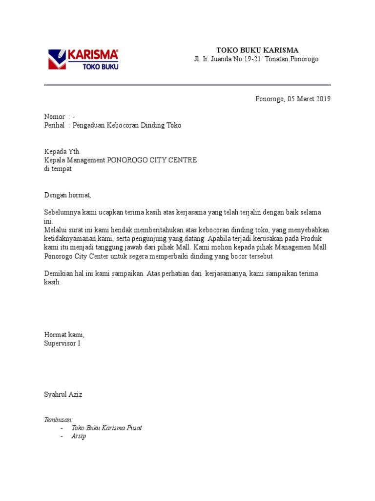 Surat Permohonan Perbaikan | PDF