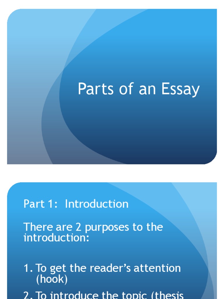 Parts of An Essay | PDF | Essays | Paragraph