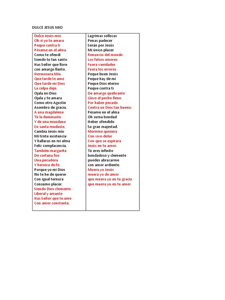 Dulce Jesus Mio | PDF