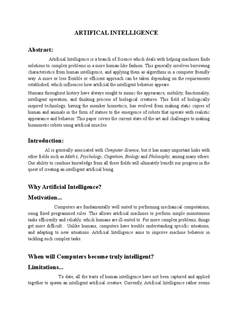 Mini Project | PDF | Artificial Intelligence | Intelligence (AI ...