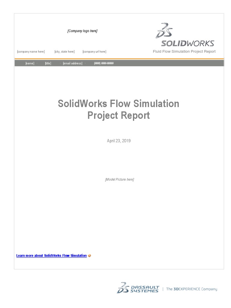 Solidworks Flow Simulation Project Report: (Company Logo Here ...