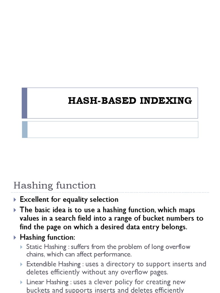 6 Hash-Based Indexing | Download Free PDF | Applied Mathematics | Algorithms And Data Structures