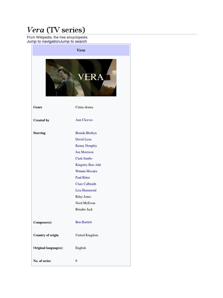 Vera | PDF | Television Series | Television Programs