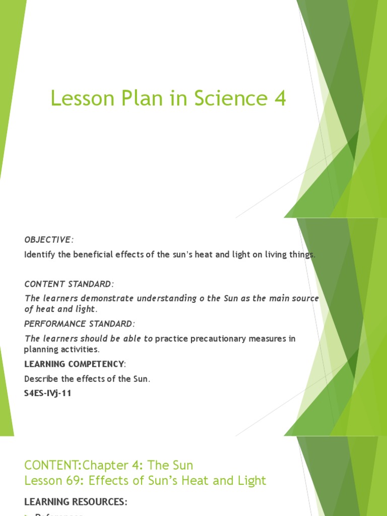 Lesson Plan Ppt-Science 4 | PDF | Sun | Stars