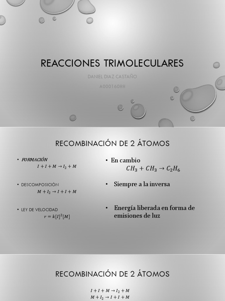 Reacciones Trimoleculares | PDF