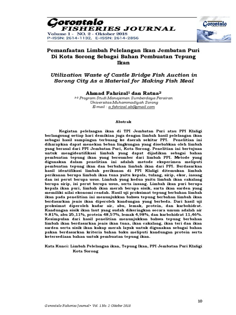 Pengolahan Limbah Tepung Tulang Ikan | PDF