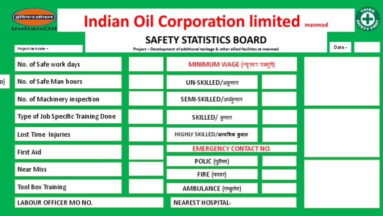 Indian Oil Corporation Limited: Safety Statistics Board | PDF