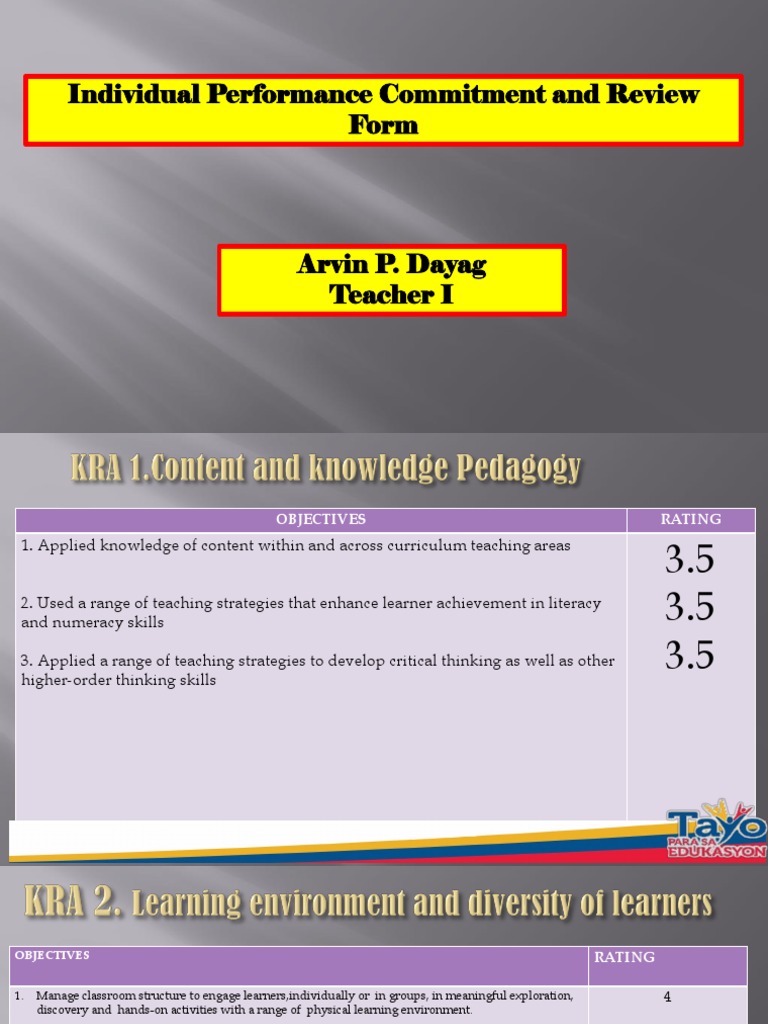 2019 Ipcrf Defense-Arvin | PDF | Curriculum | Learning