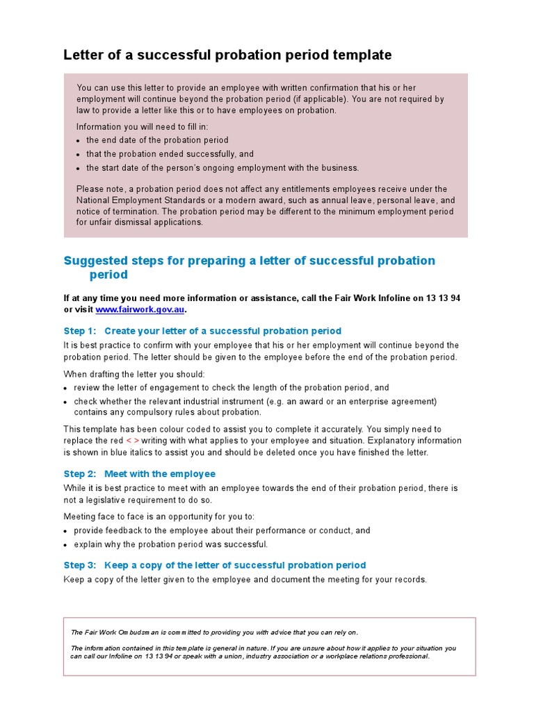 Successful Probation Letter Template | PDF | Employment | Private Law