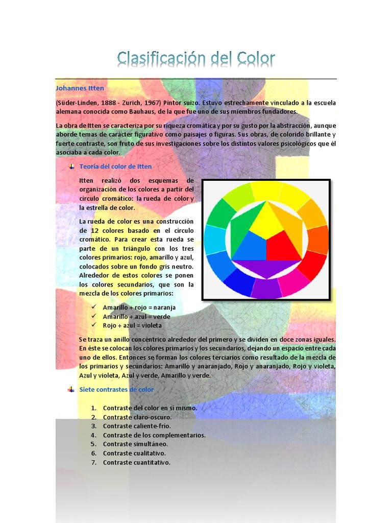 Clasificacion Del Color | PDF | Color | Amarillo