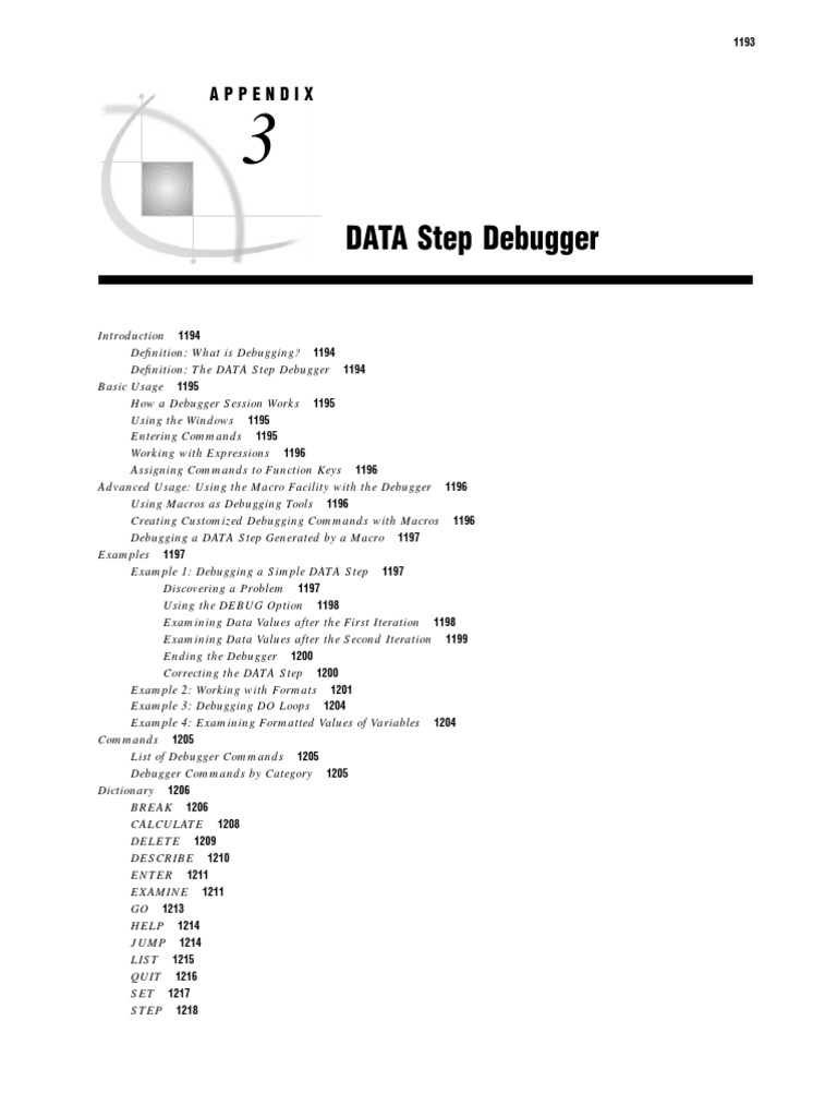 DATA Step Debugger | PDF | Debugging | Control Flow
