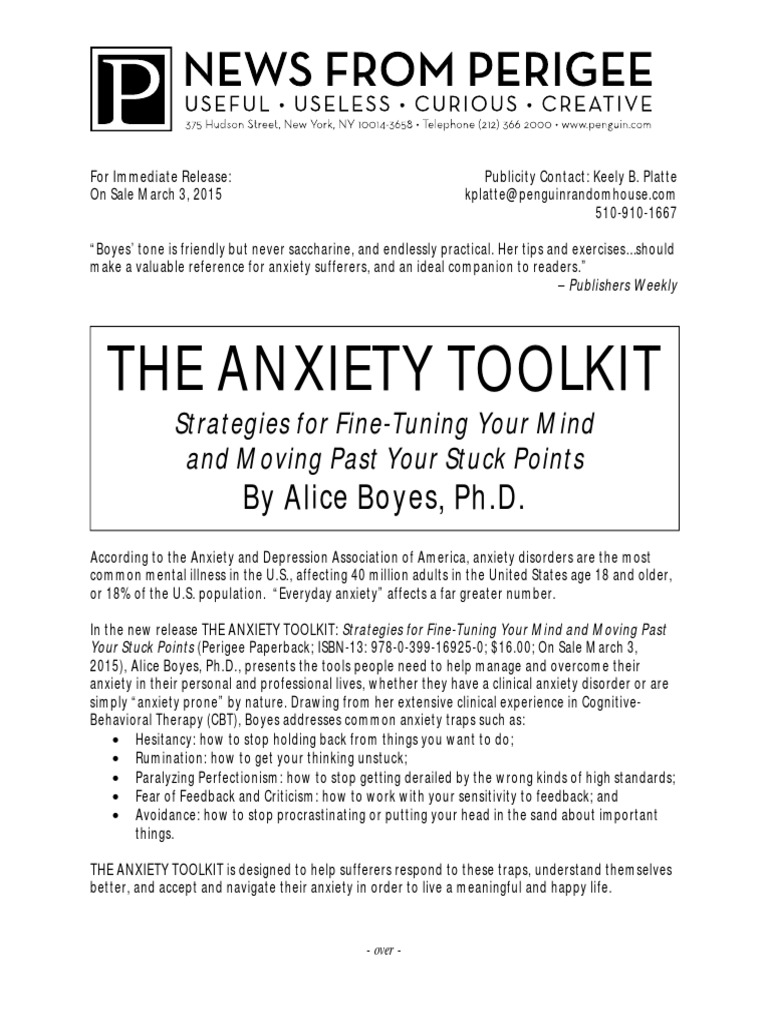 The Anxiety Toolkit Press Kit | Download Free PDF | Anxiety Disorder ...