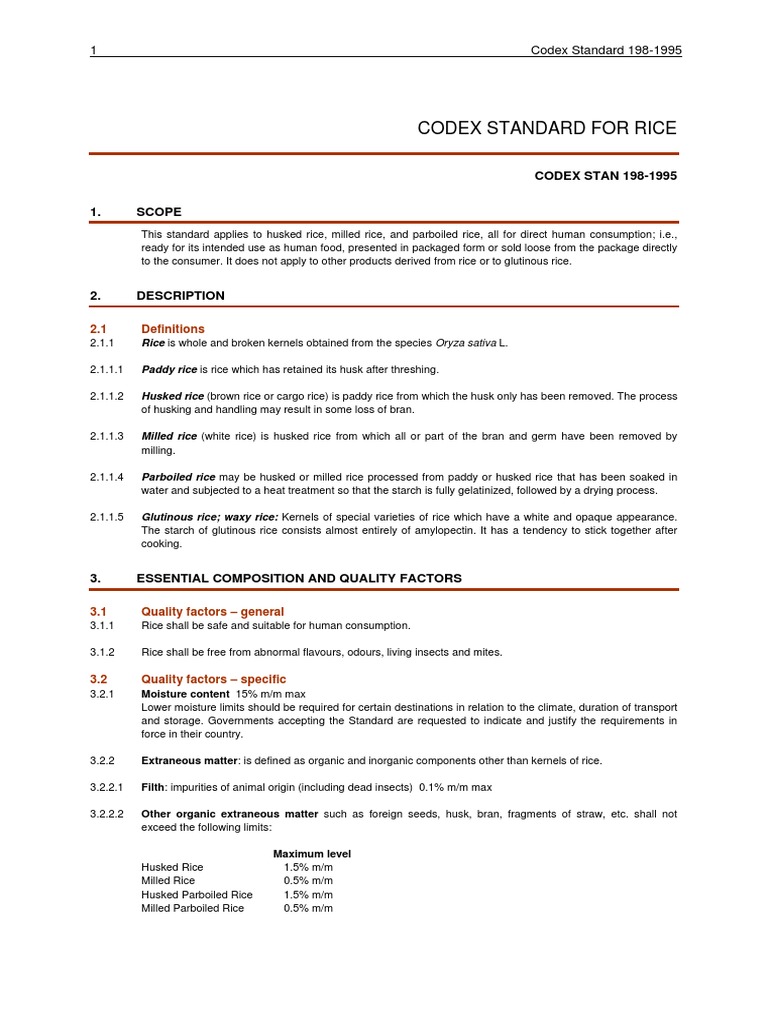 Rice Quality Standards Guide | PDF | Rice | Packaging And Labeling