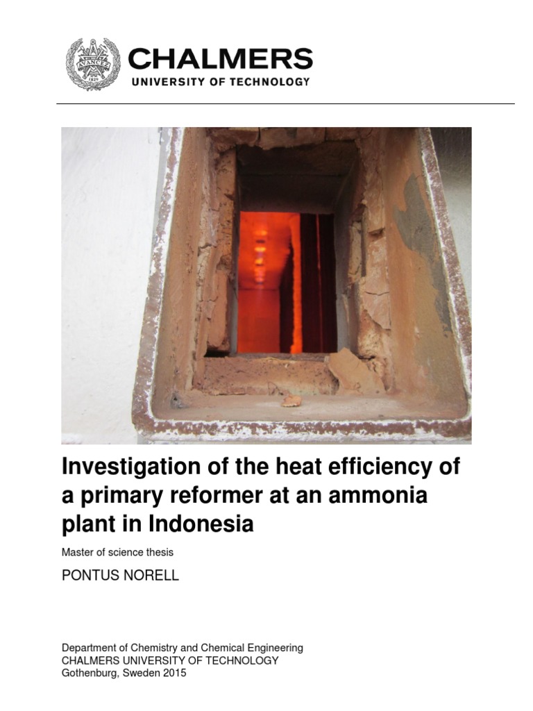 Investigation of The Heat Efficiency of A Primary Reformer at An ...