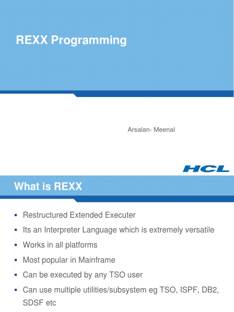 REXX Programming: Arsalan-Meenal | Download Free PDF | Software ...