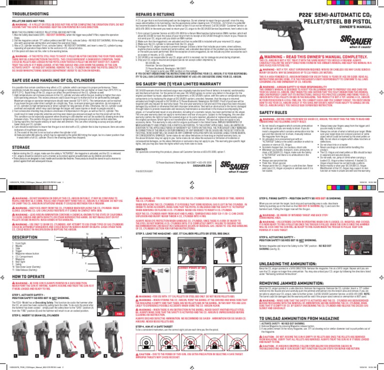 Airguns p226 Manual | PDF | Trigger (Firearms) | Gun Barrel