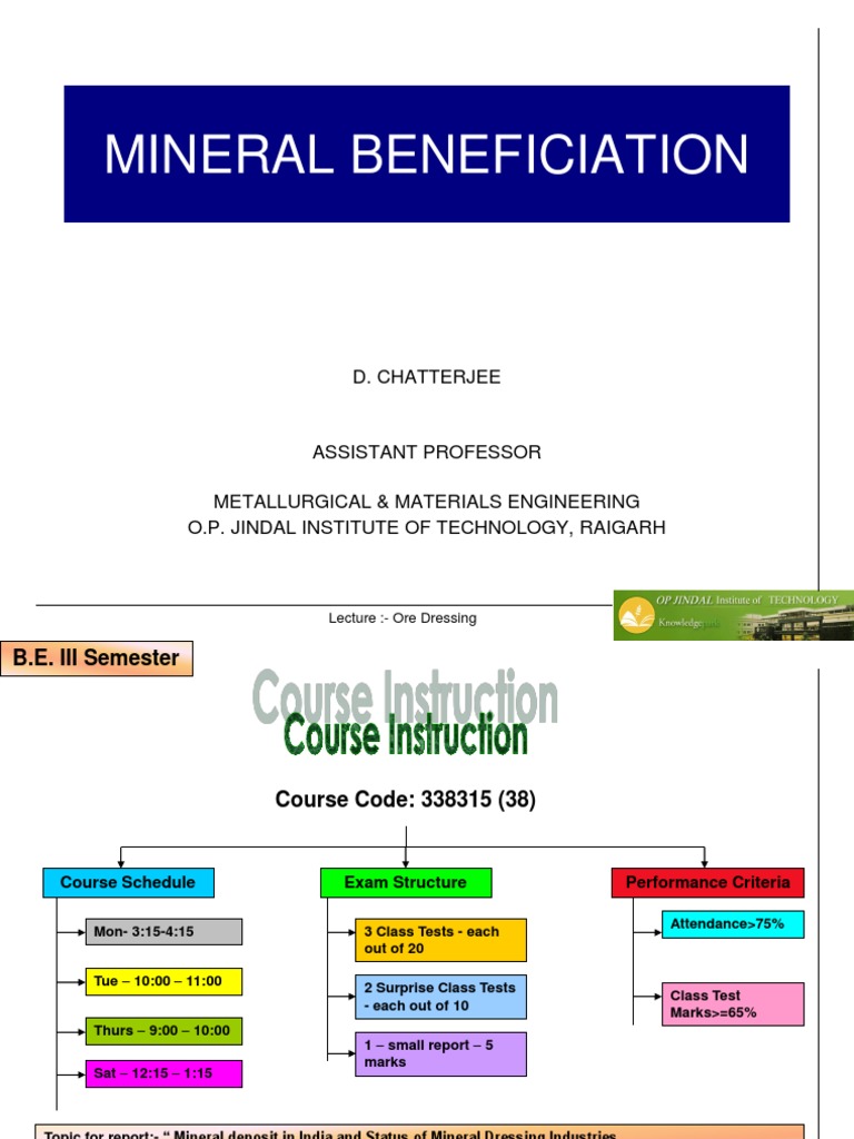Mineral Beneficiation and Ore Dressing | PDF | Mill (Grinding ...