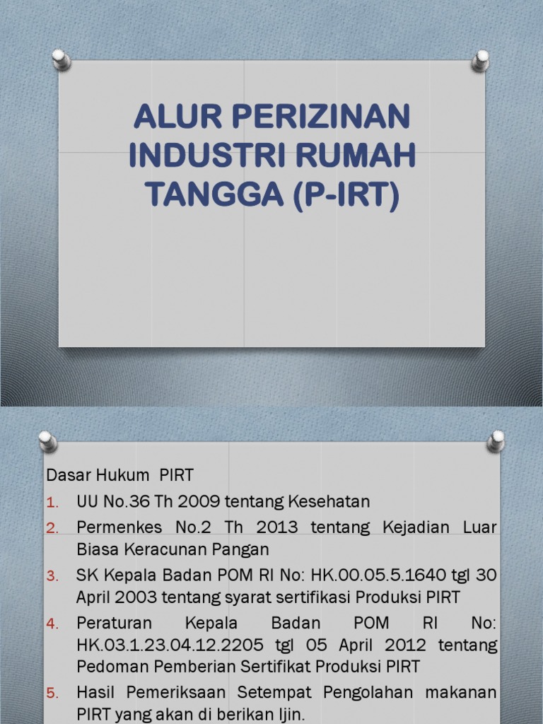 Perizinan P-IRT | PDF | Teknologi & Rekayasa