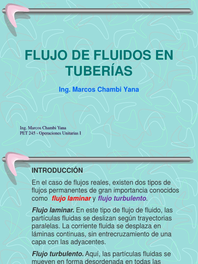 3-Flujo de Fluidos en Tuberías | PDF | Numero Reynolds | Viscosidad