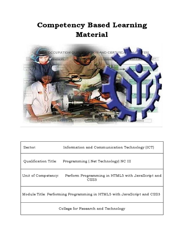 Competency Based Learning Material | PDF | Html Element | Html